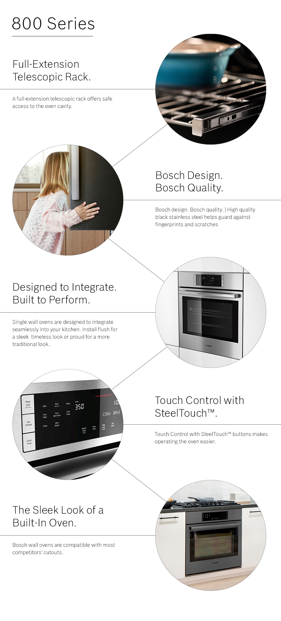 Bosch 800 Series 30 in. Built-In Smart Single Electric Convection Wall Oven with Self-Cleaning ...